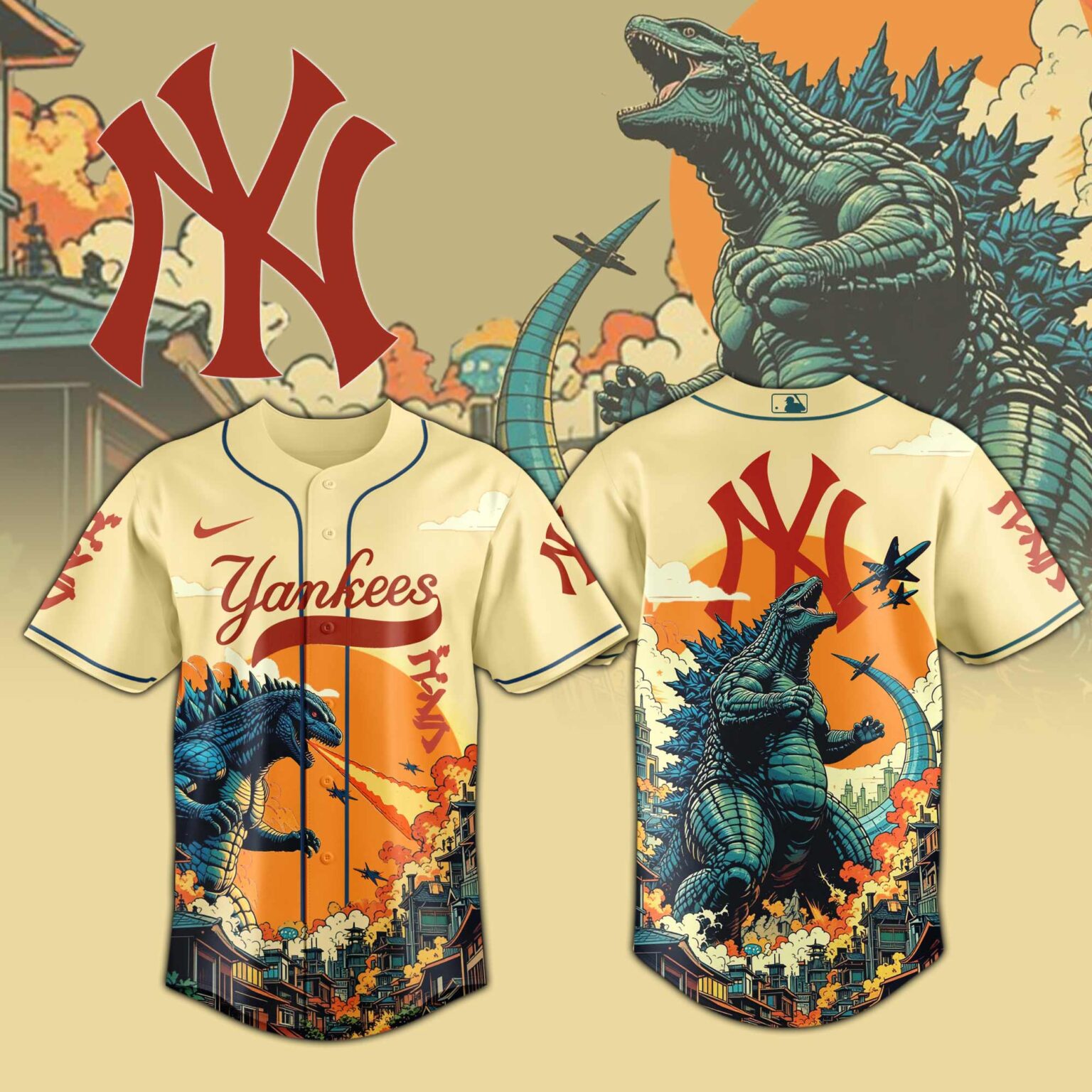 MLB x Godzilla Collaboration Jersey Select Your Team Edition ...